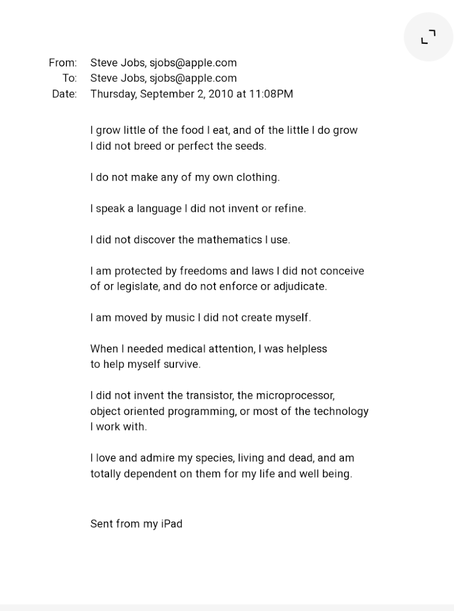 Steve Jobs Liked to Email Himself – Ted Merz