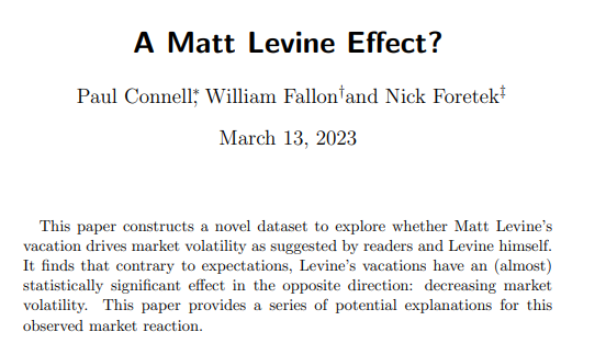 Matt Levine Can Go on Vacation – Ted Merz